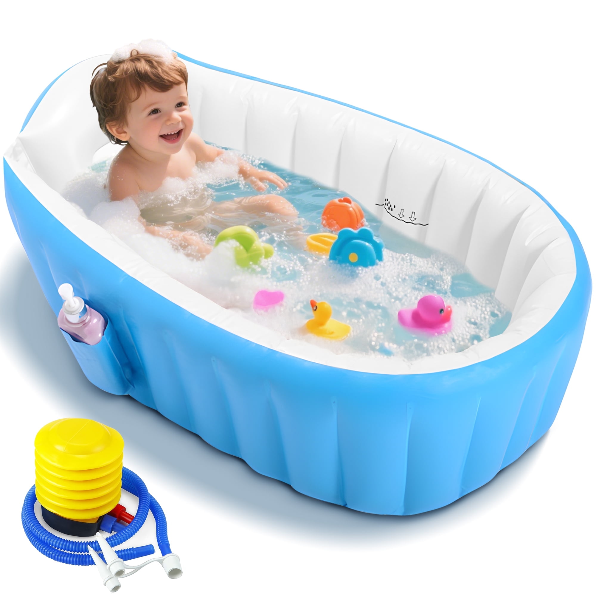 Morfone Inflatable Baby Bathtub for Newborn to Toddler, Portable Travel ...