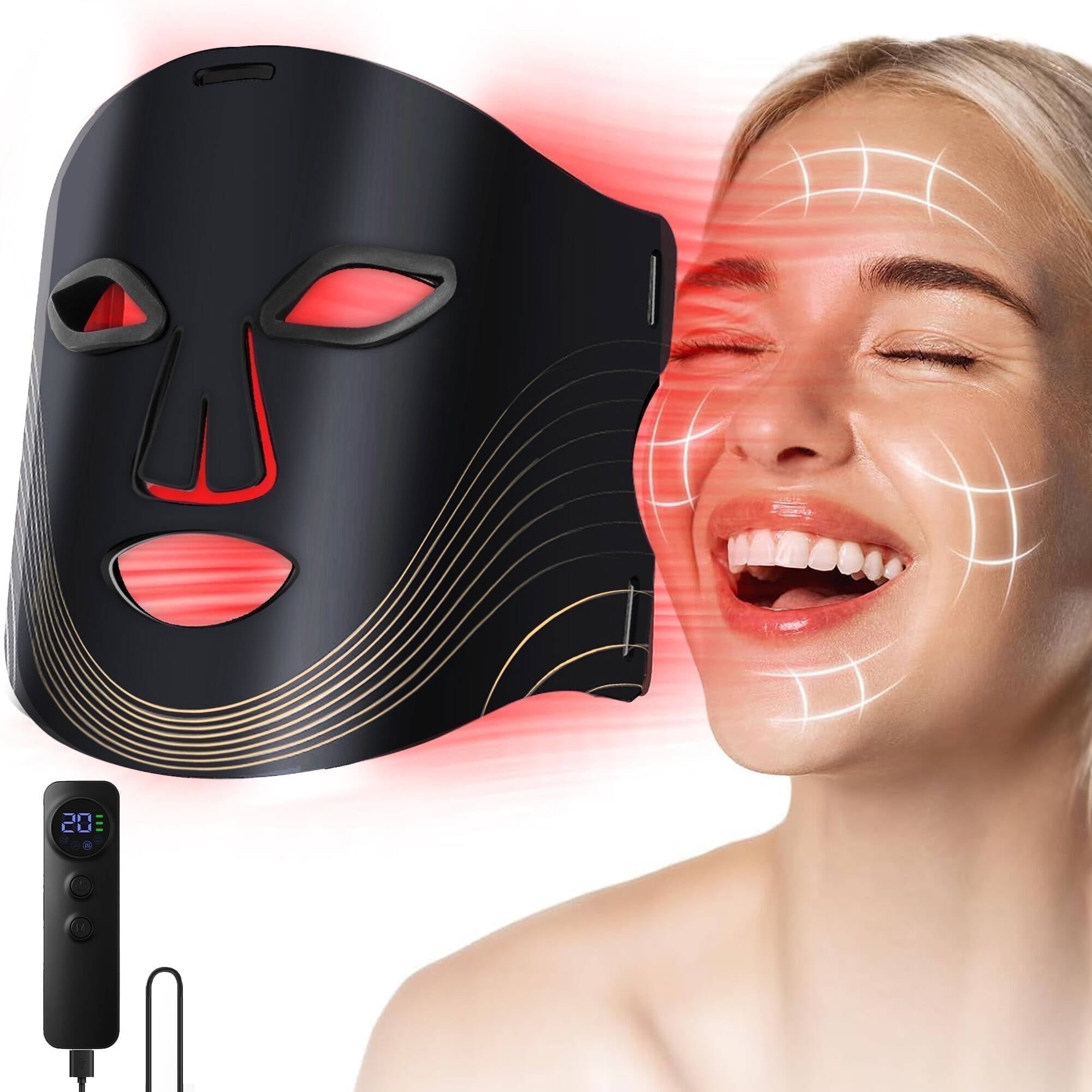 Morfone Red Light Therapy for Face, 4 Modes Led Face Mask Light Therapy ...