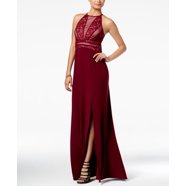 Aqua Womens Ladder Stitch Long Evening Dress - Walmart.com