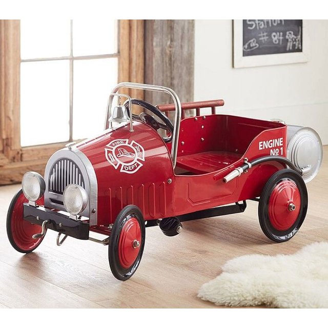 Morgan Cycle Fire Engine Pedal Car - Metal Riding Toy for Toddlers ...