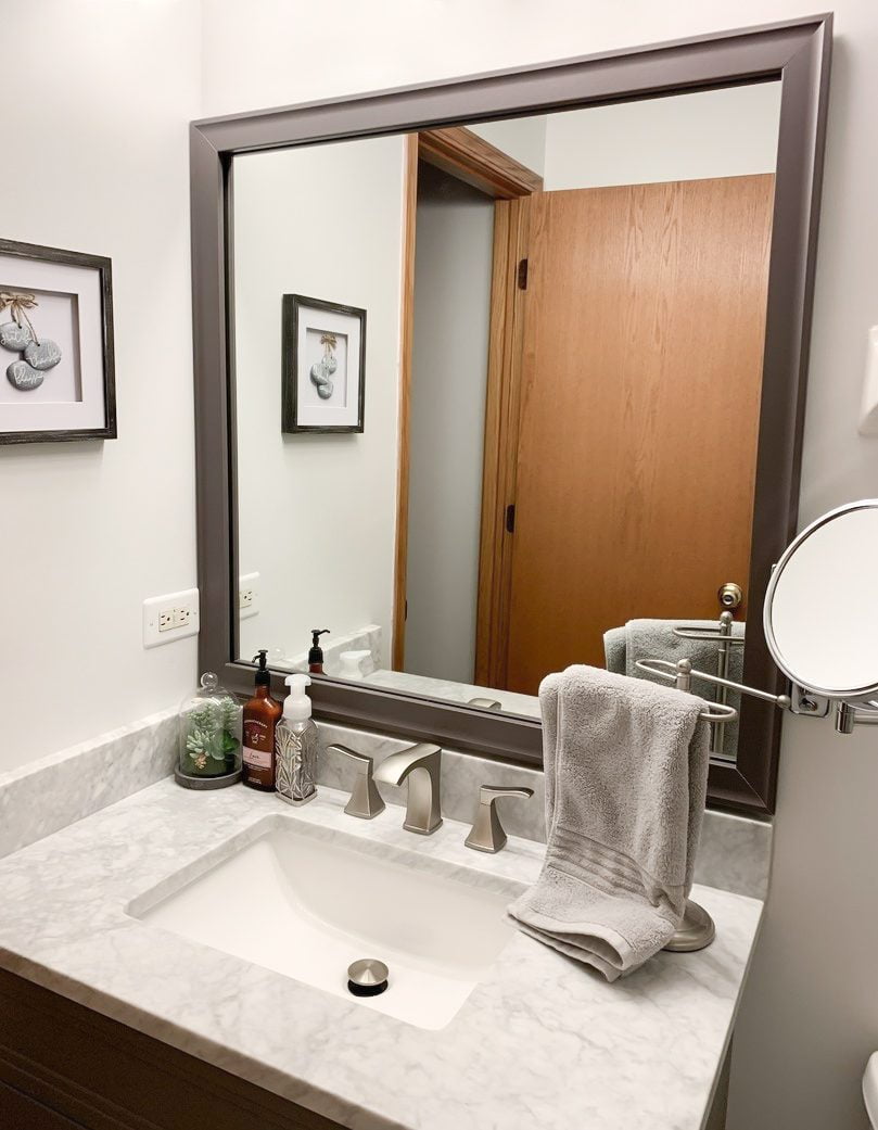 Morgan Dark Grey Framed Wall Mirror, Rectangular Vanity Mirror ...