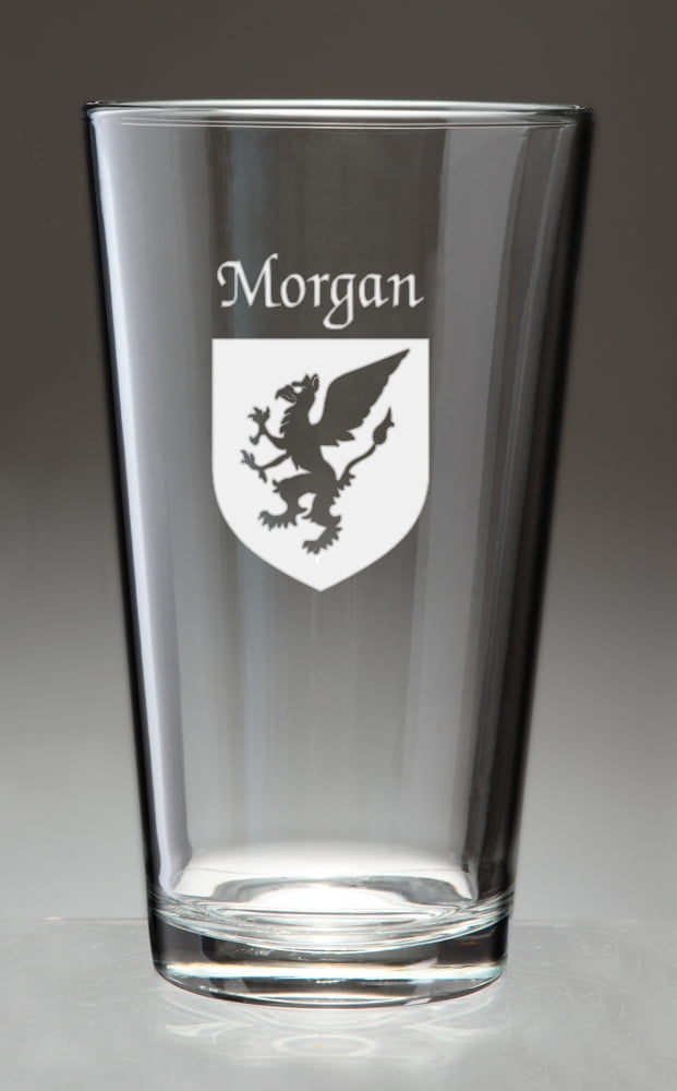 Morgan Irish Coat of Arms Pint Glasses - Set of 4 (Sand Etched ...