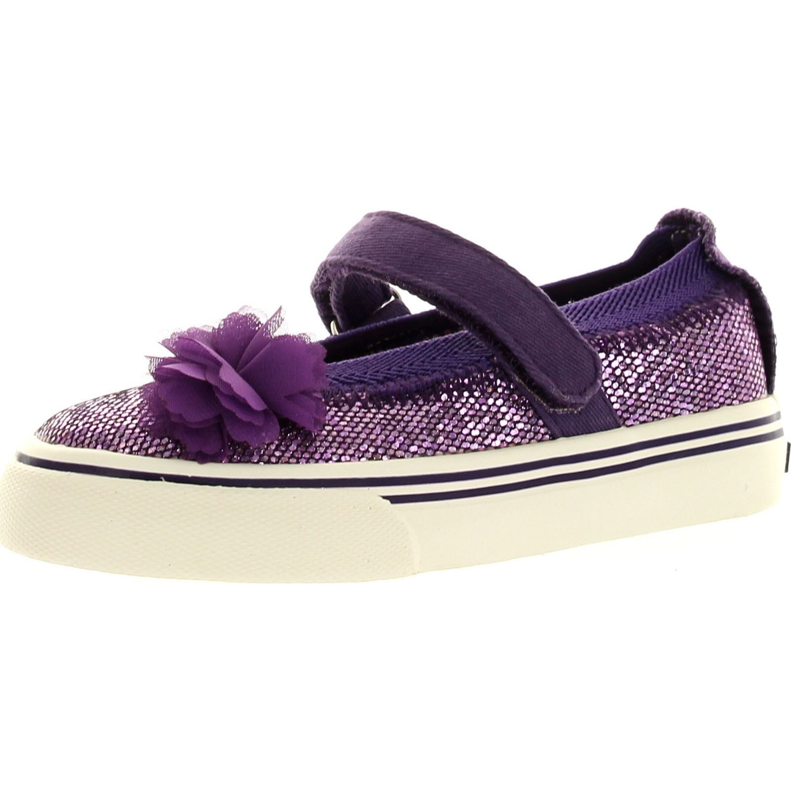 Morgan & Milo Girls Dazzle MJ Fashion Glitter Casual Flats - Walmart.com