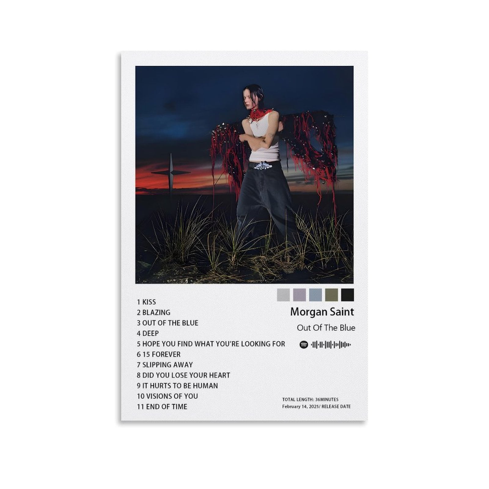 Morgan Saint Out of The Blue Album Cover Poster Canvas Wall Art Living ...