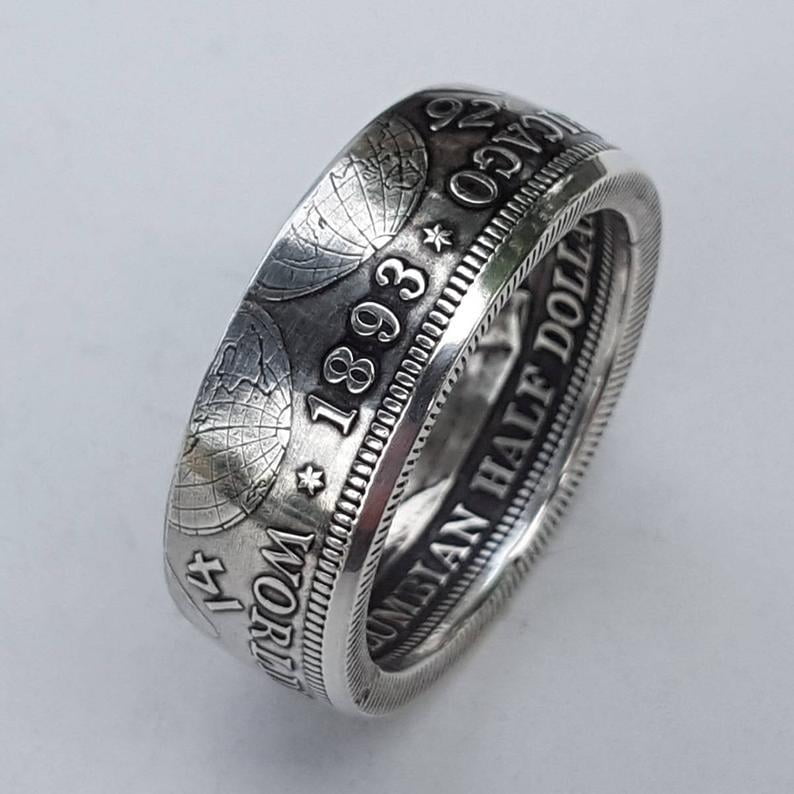 Morgan Silver Dollar Coin Men's Ring, Coin Ring for Men, Women Coin ...
