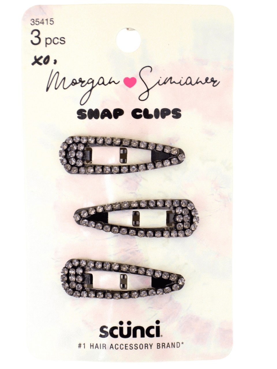Morgan Simianer Xo Scunci Small Rhinestone Snap Clips - 3 Pcs ...