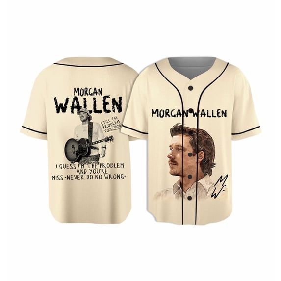Morgan Wallen 2026 Tour Baseball Jersey - Country Music Tee - Walmart.com