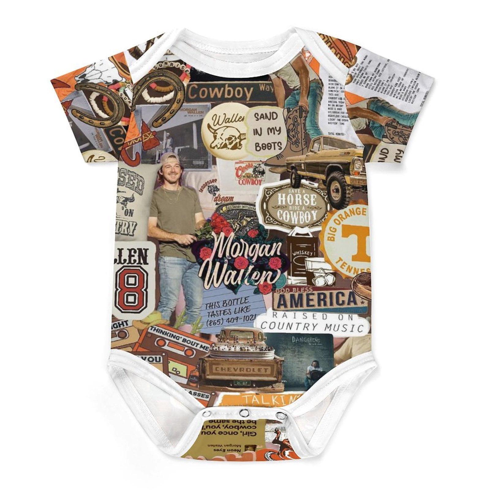 Morgan Wallen Baby Boy Girl Short Sleeve Romper Clothing Set Print ...
