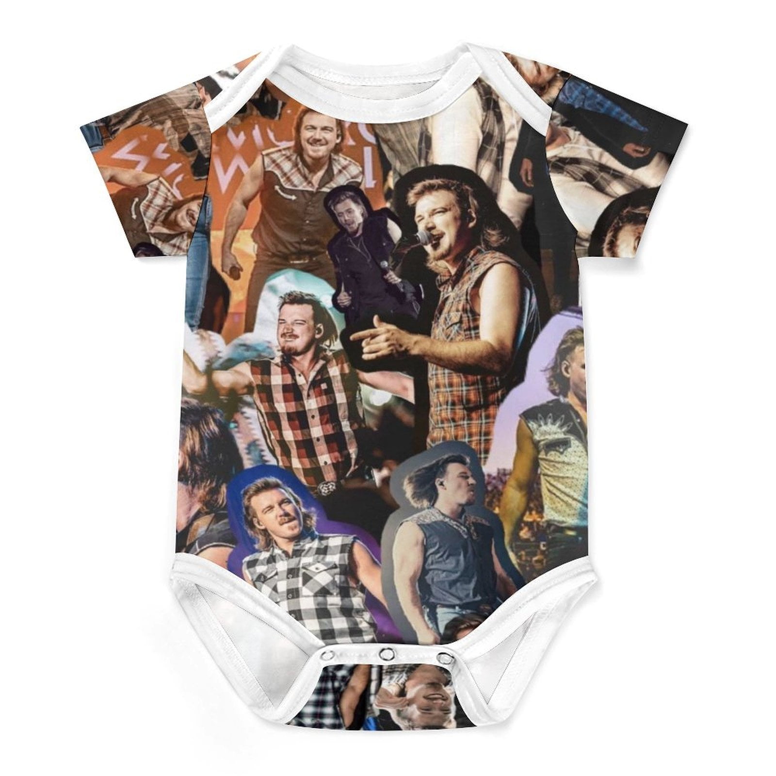 Morgan Wallen Baby Boy Girl Short Sleeve Romper Clothing Set Print ...