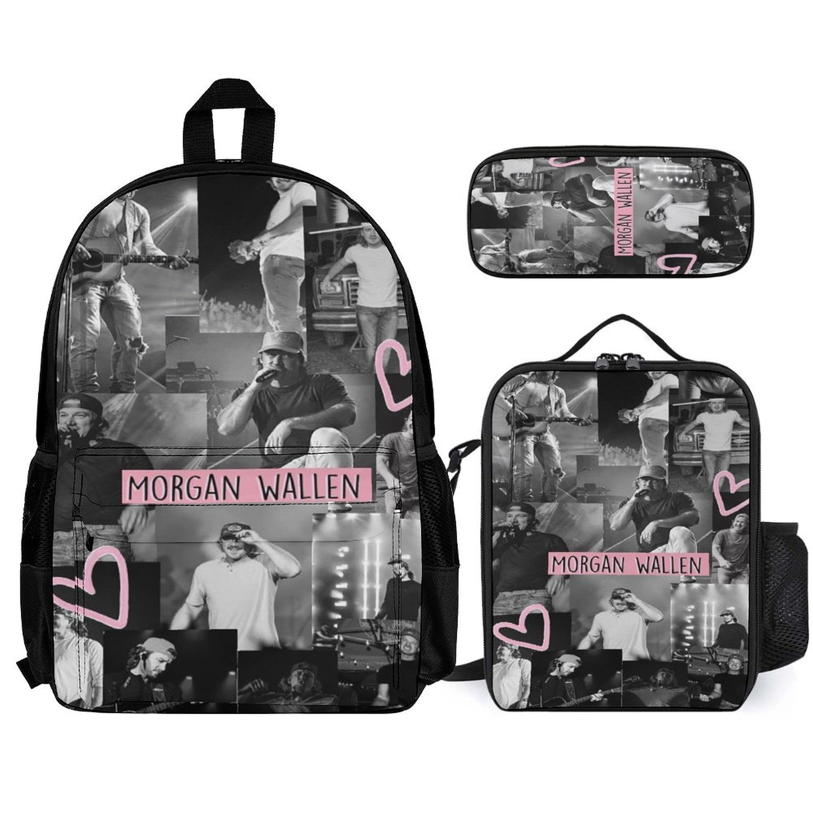 Morgan Wallen Backpacks 3 Piece Set Bookbag with Lunch Bag And Pencil ...