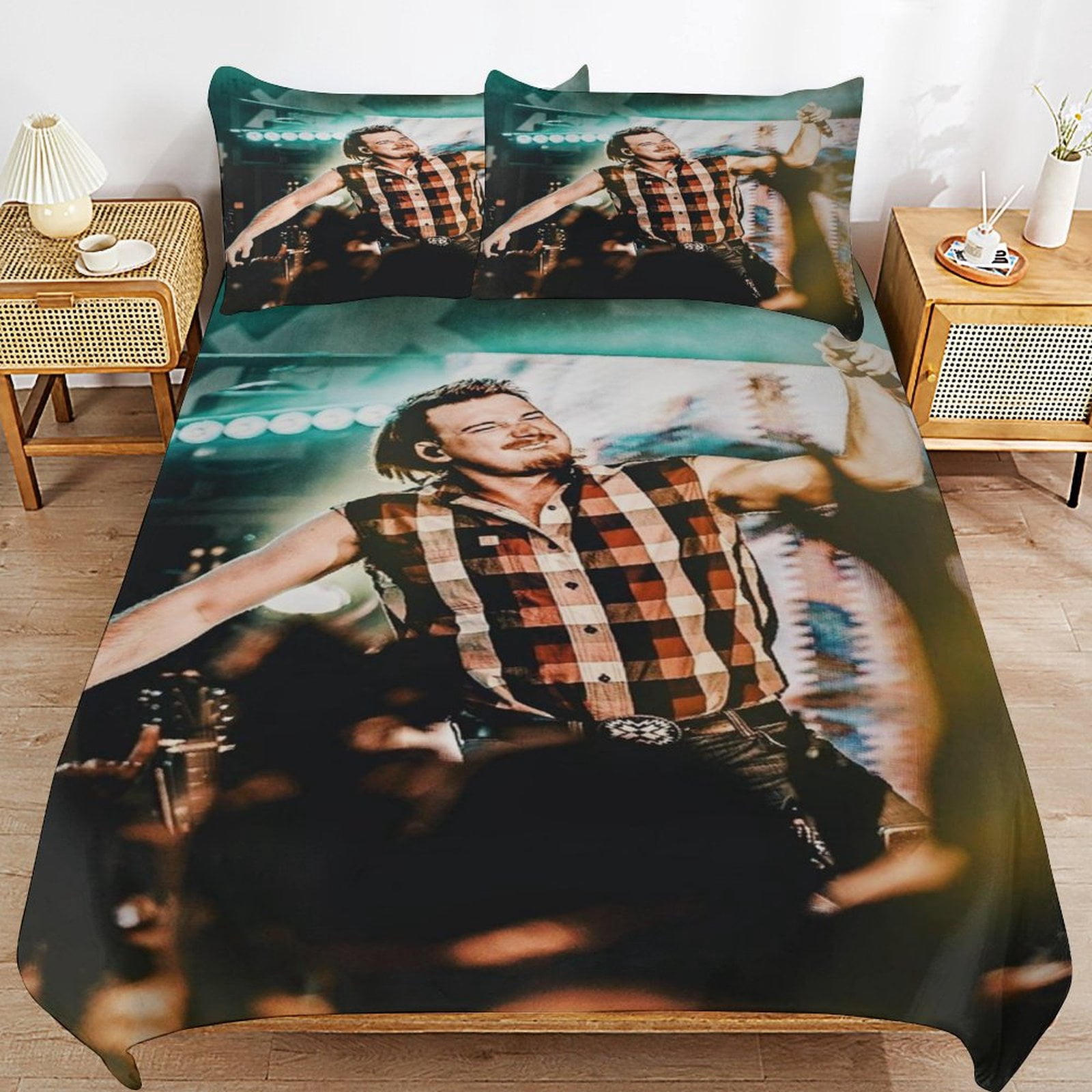 Morgan Wallen Bed Duvet Cover Cartoon Bedding Sets 3D Lightweight 3 ...