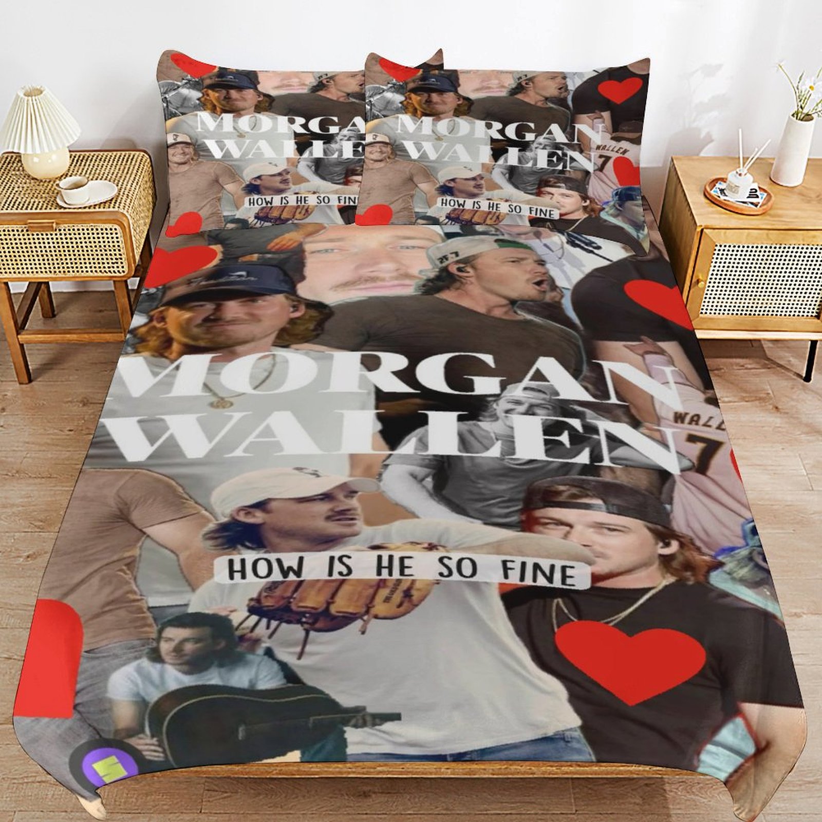 Morgan Wallen Bed Duvet Cover Cartoon Bedding Sets 3D Lightweight 3 ...