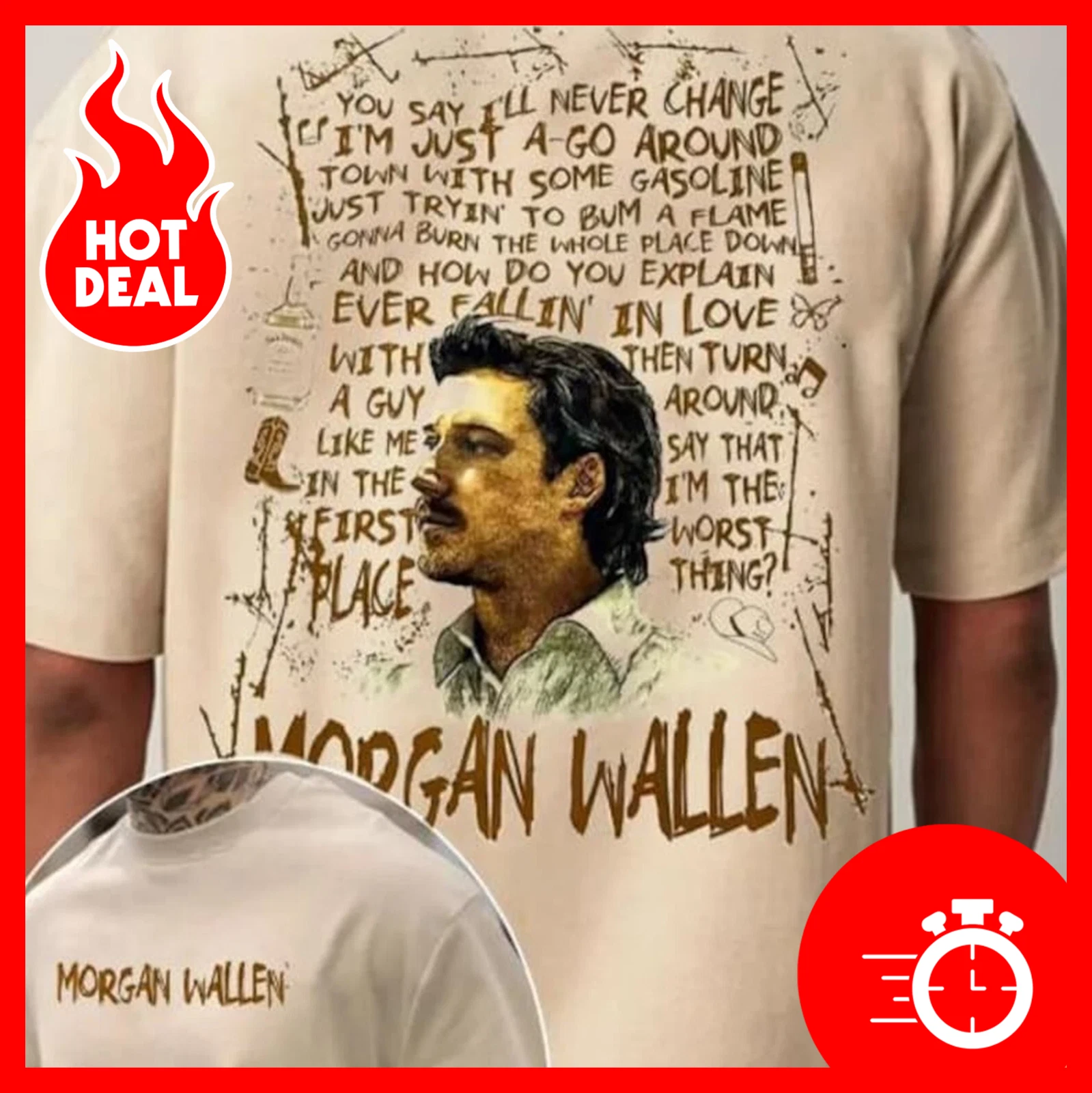 Morgan Wallen Cartoon Tour I'm the Problem Tour T-Shirt - Walmart.com