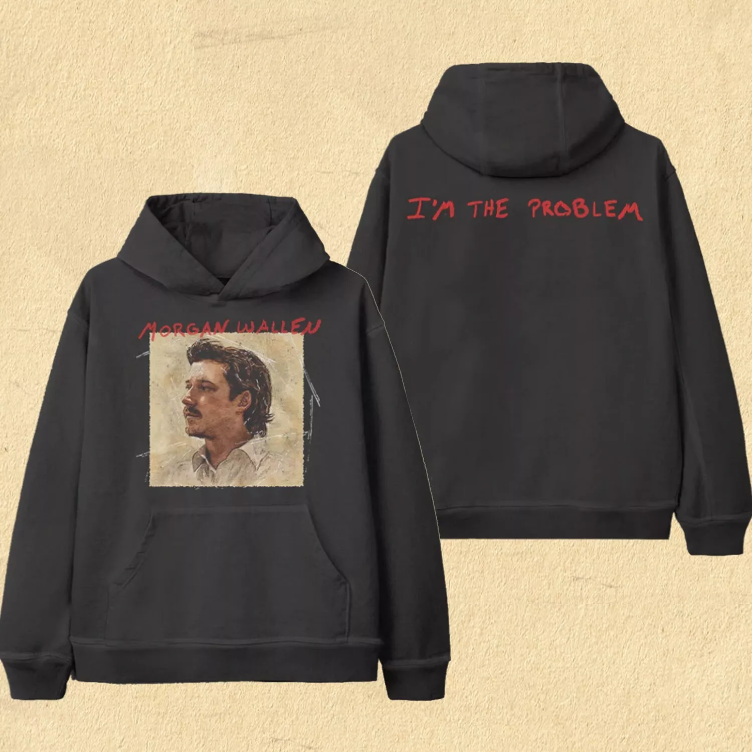 Morgan Wallen "I’m The Problem" Album Cover Hoodie, Black, All Sizes (2025 Tour), FGA4590 ...