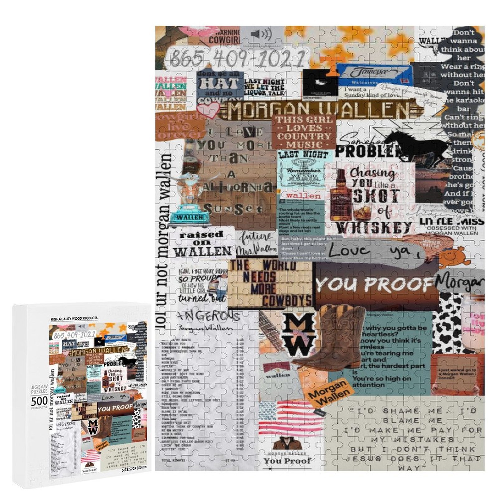 Morgan Wallen Puzzle - 500 PCS Jigsaw Puzzle - Walmart.com