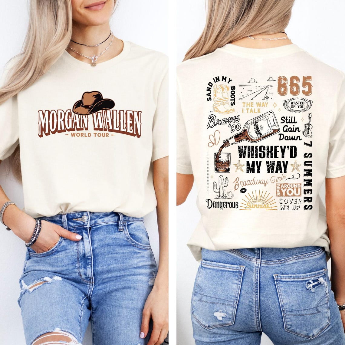 Morgan Wallen World Tour Two-sided Shirt, Country Music Morgan Shirt ...