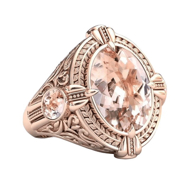 Morganite Gemstone Wedding Signet Ring For Men 18K Gold Gemstone 10Ct ...