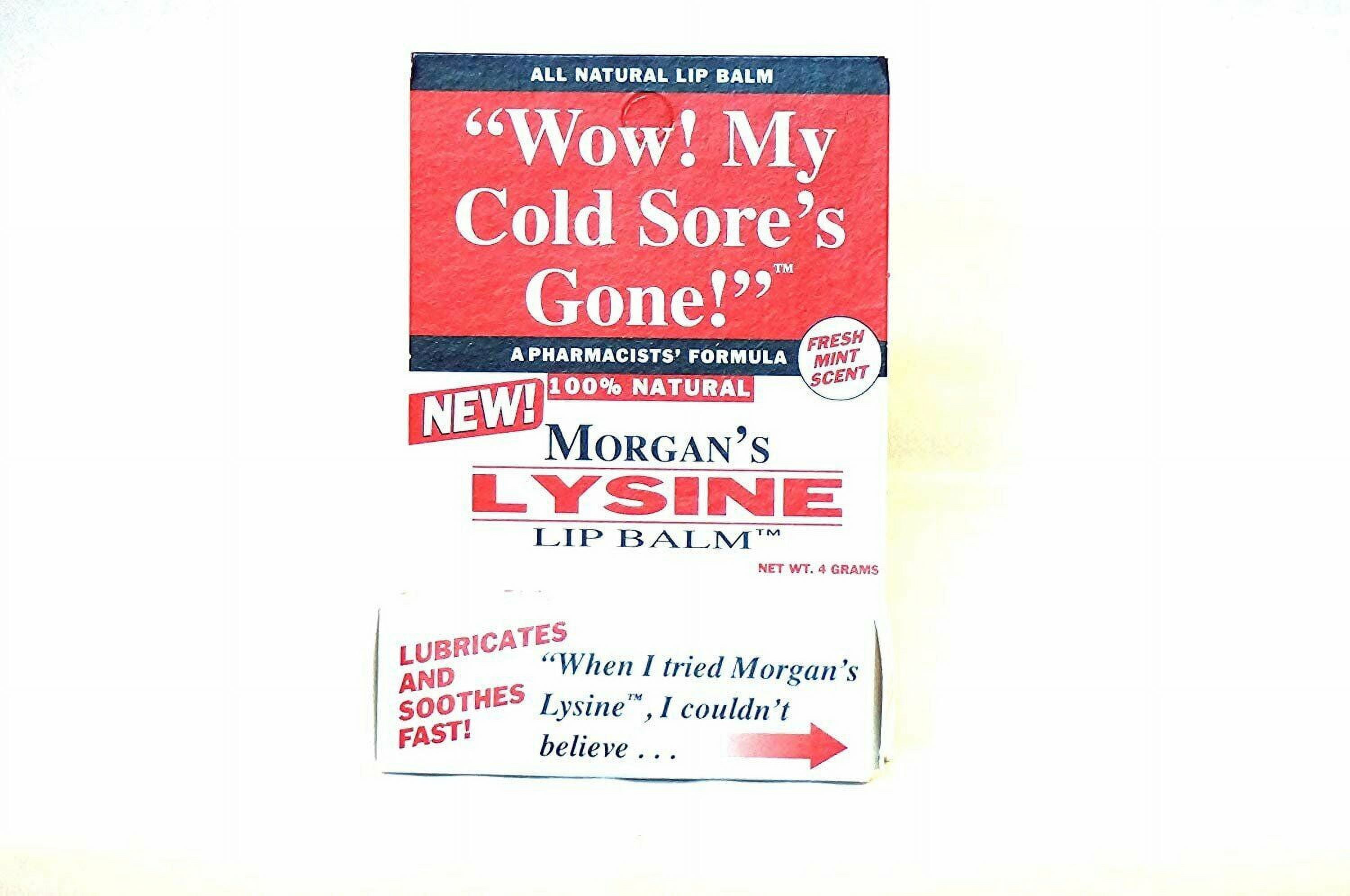 Morgans Lysine Medicated Lip Balm, Cold Sore Treatment, Fresh Mint ...