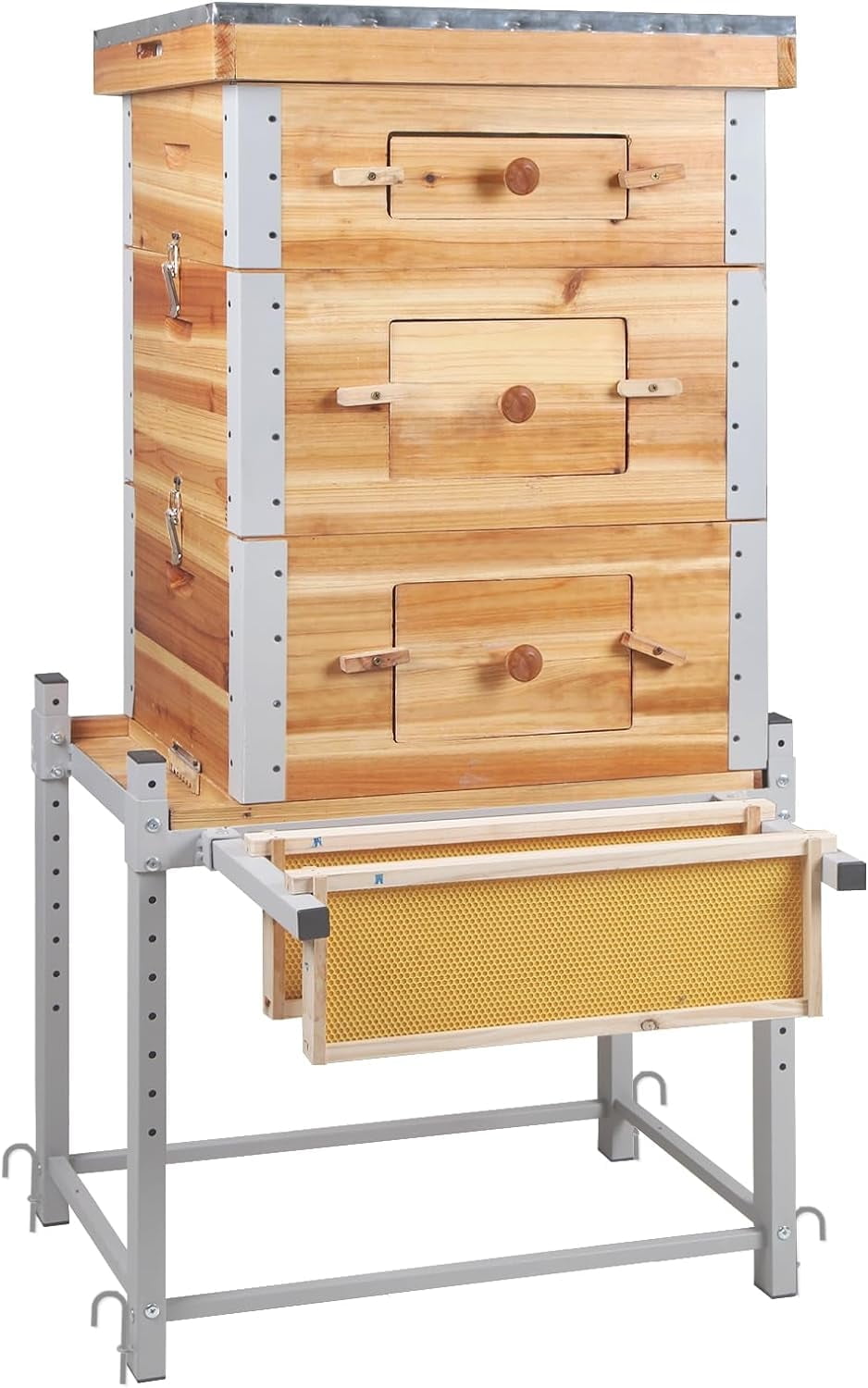 Aivituvin Bee Hive Boxes Upgrade All -Around Metal Beehive Bee Castle ...