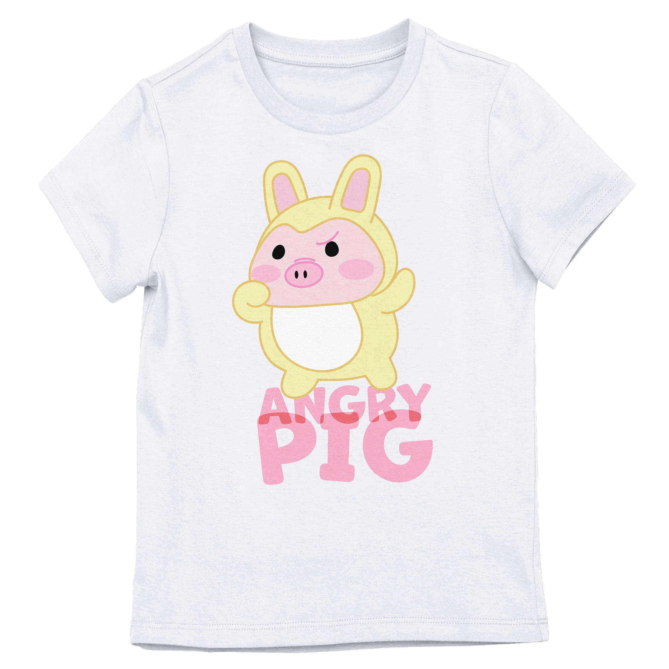 Moriah Elizabeth Angry Pig Youth Girl's White Crew Neck Short Sleeve T ...