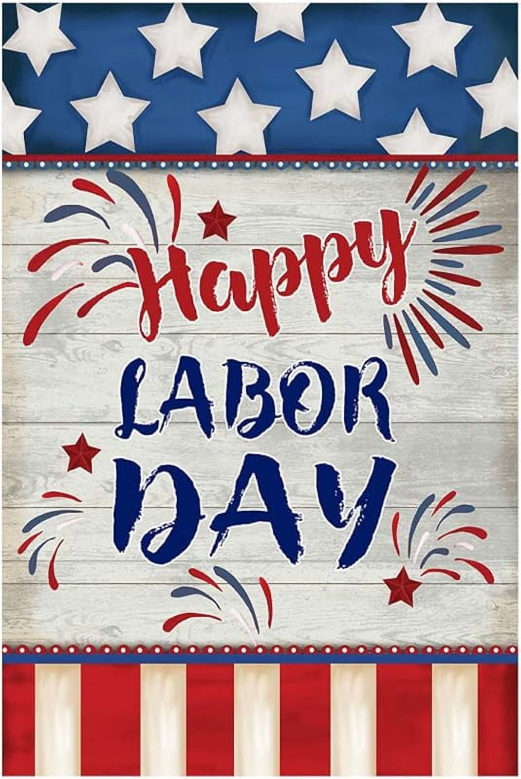 Morigins American Flag Happy Labor Day Garden Yard Flag Double Sided ...