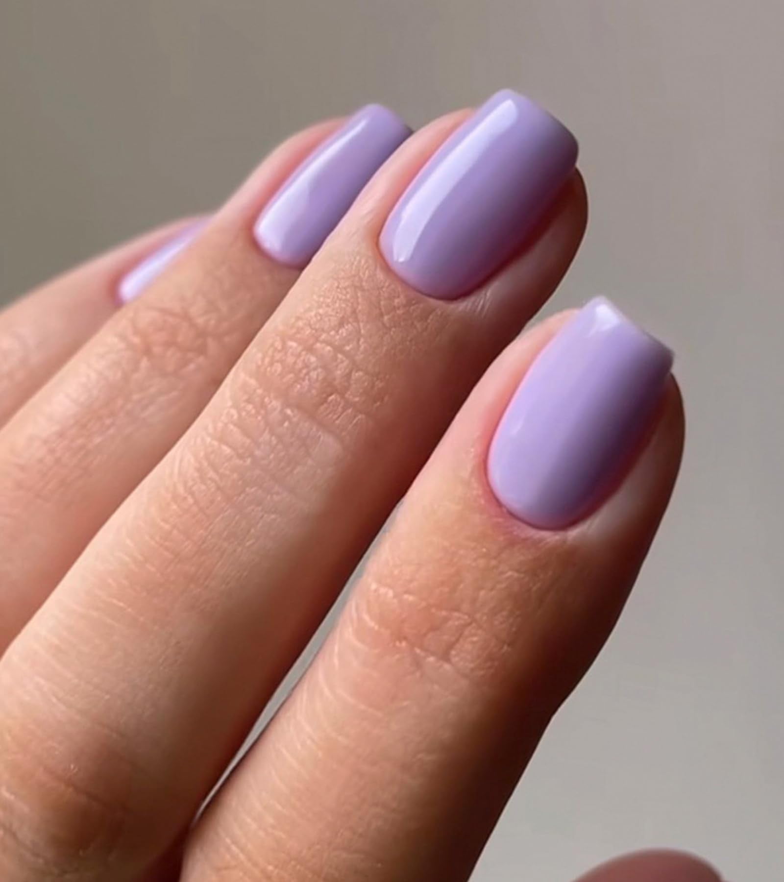 Morily Press on Nails Short Square - Purple Fake Nails with Designs, 24 ...