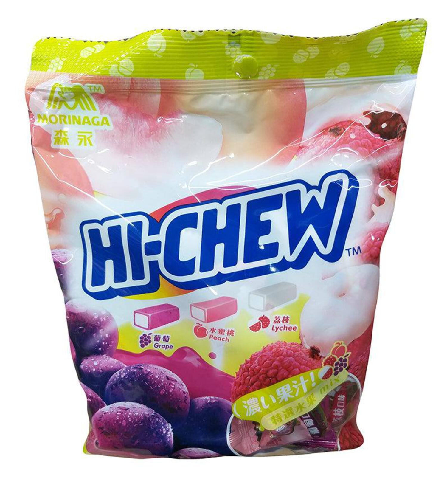 Morinaga - Hi-Chew Grape Peach Lychee Combo, 3.88 Ounces, (1 Bag ...