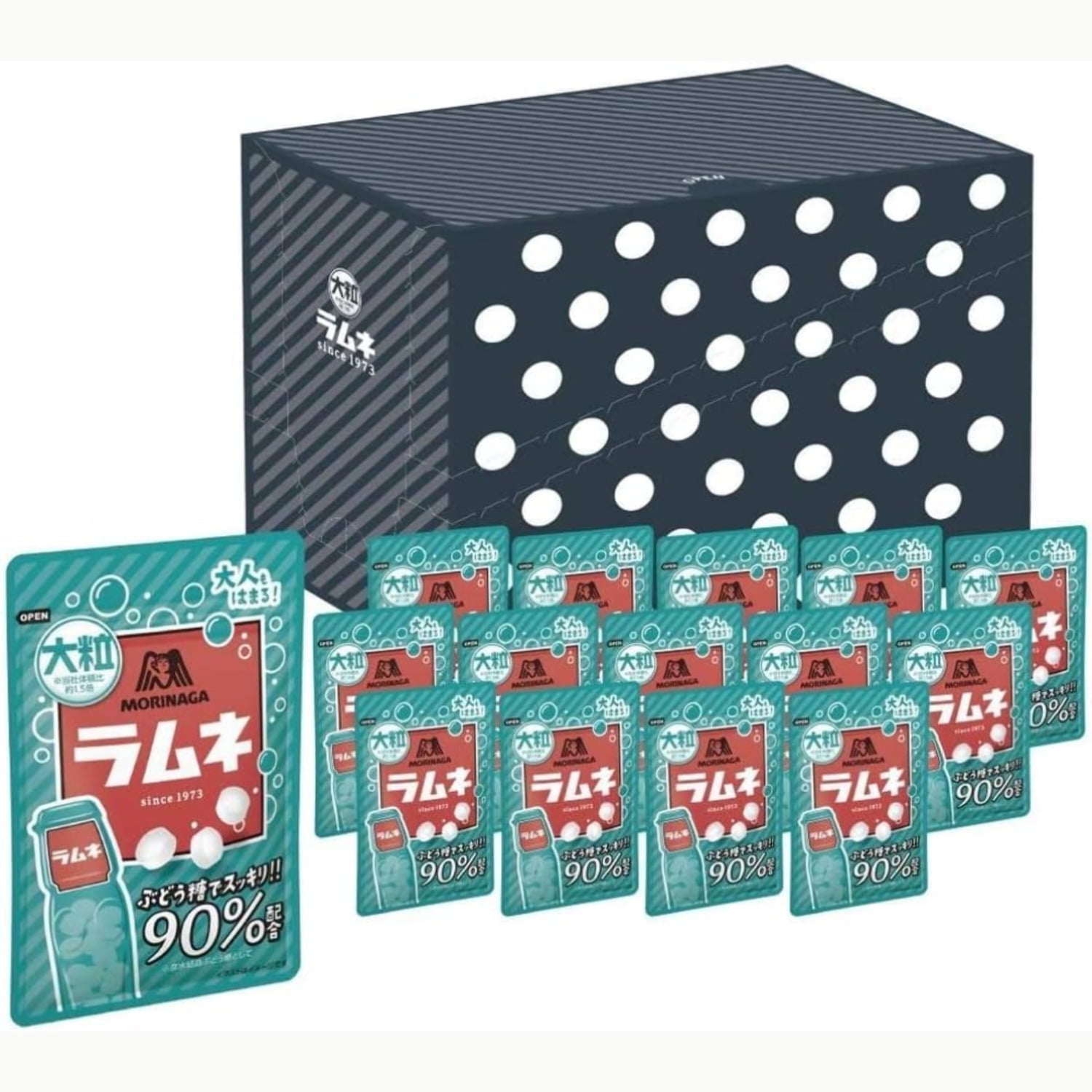 Morinaga Large Ramune Tablets 15 Bags Set – 90% Glucose Energy Candy ...