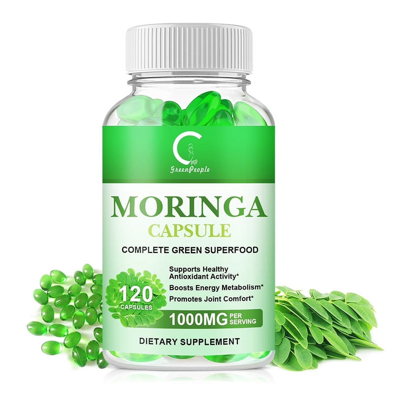 Moringa Capsules 1000MG | Boosts Energy Metabolism & Heart Support ...
