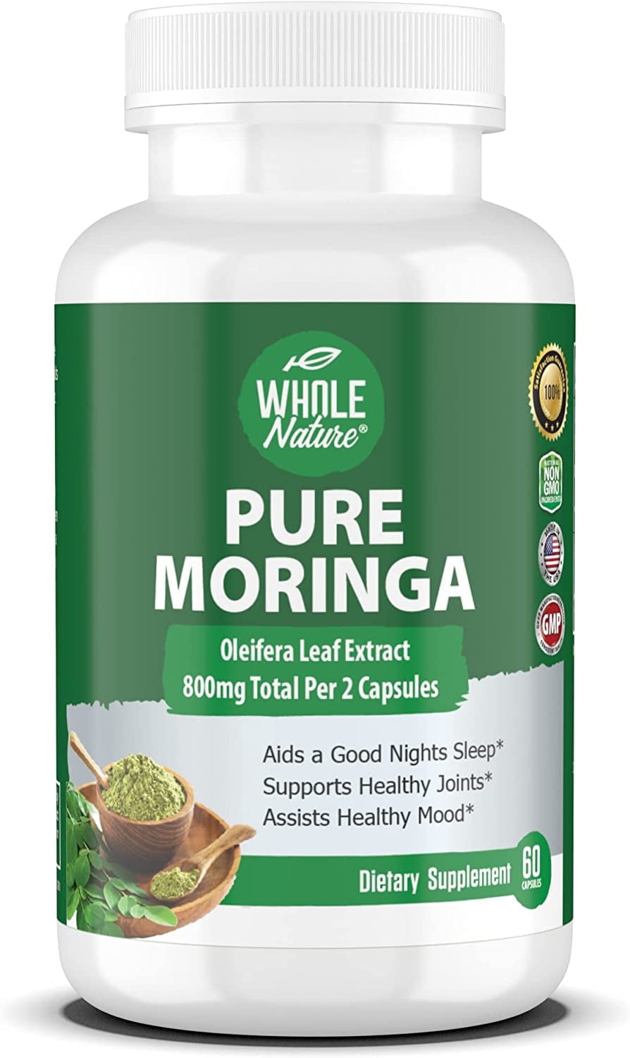 Whole Nature Moringa Capsules, 60 Count Pure Moringa Oleifera Leaves ...