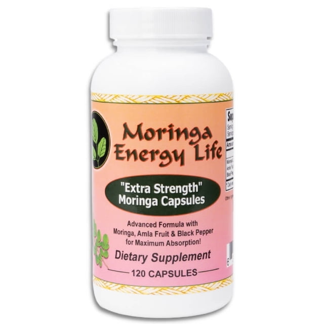 Moringa Capsules Extra Strength 500 mg, Moringa Leaf Powder, Black ...