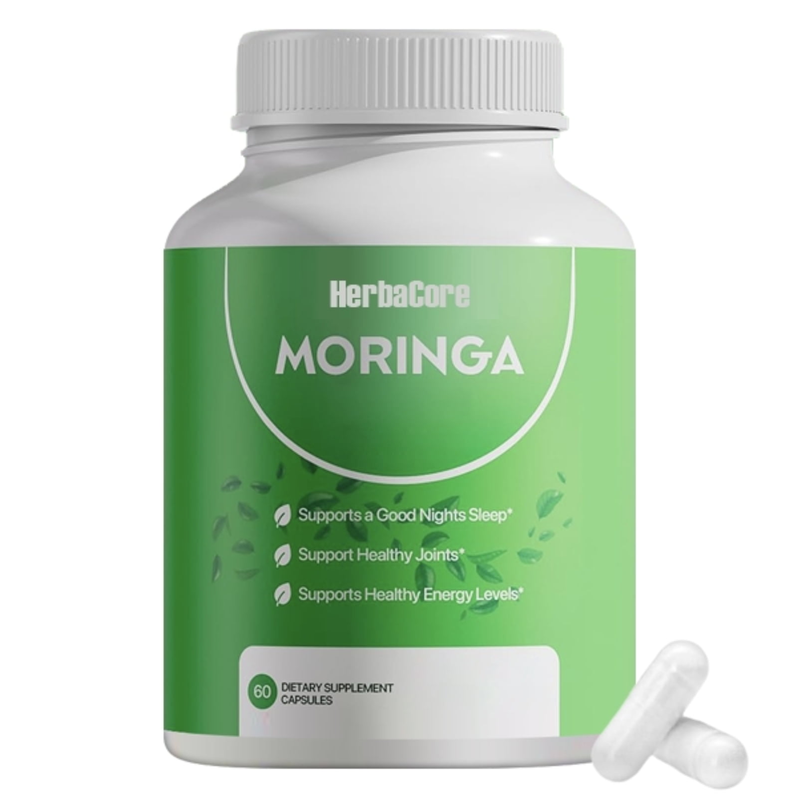Moringa Capsules - Pure Moringa Powder, Energy, Skin, Immune & Gut Health Superfood, Rich in ...