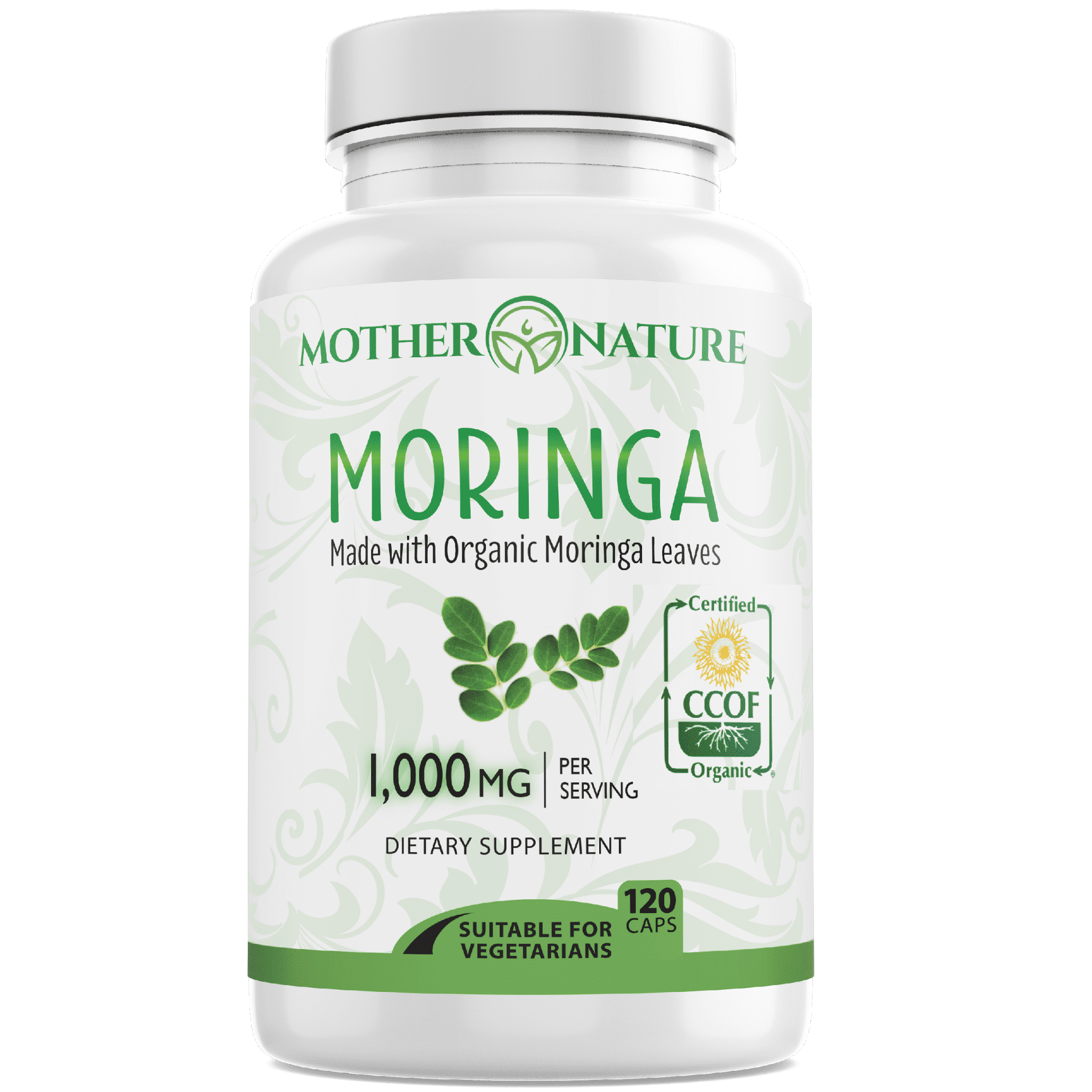Organic Moringa 1000mg Capsules - Superfood Supplement for Energy ...