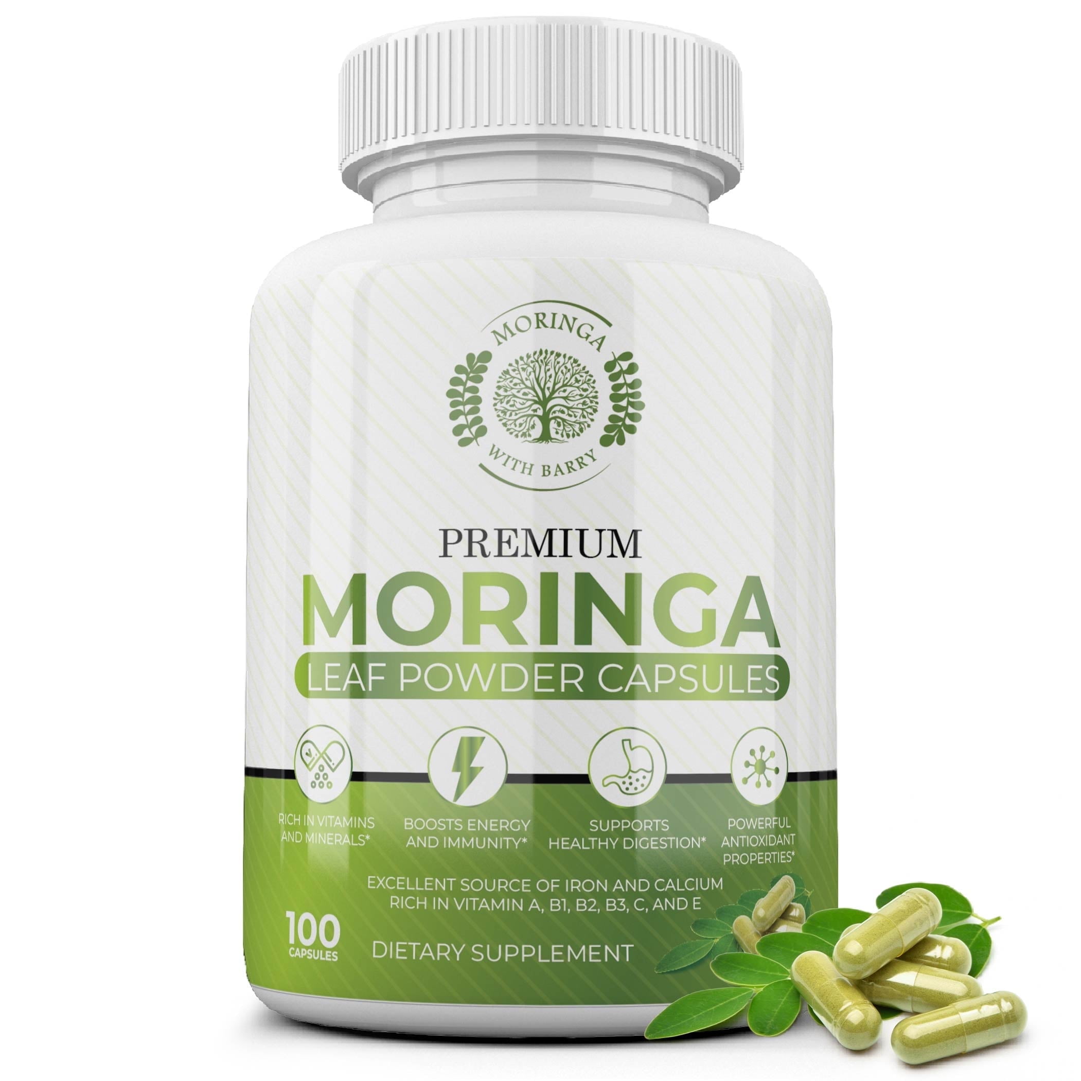 Moringa Capsules - 100% Pure, Energy & Nutrient Boost, Rich in Vitamins ...