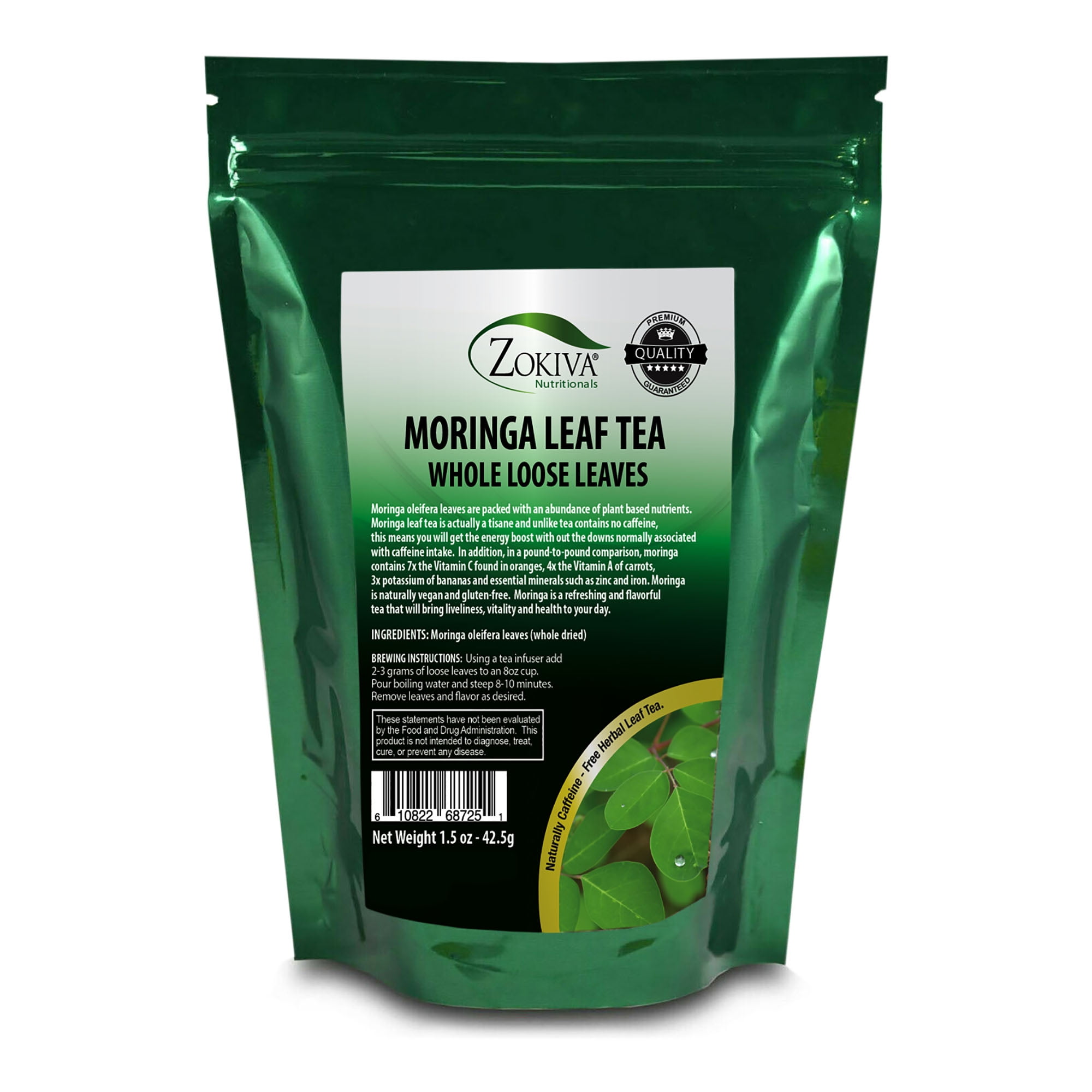 Moringa Leaves - Loose Organic Dried All-Natural in a Resealable Zip ...