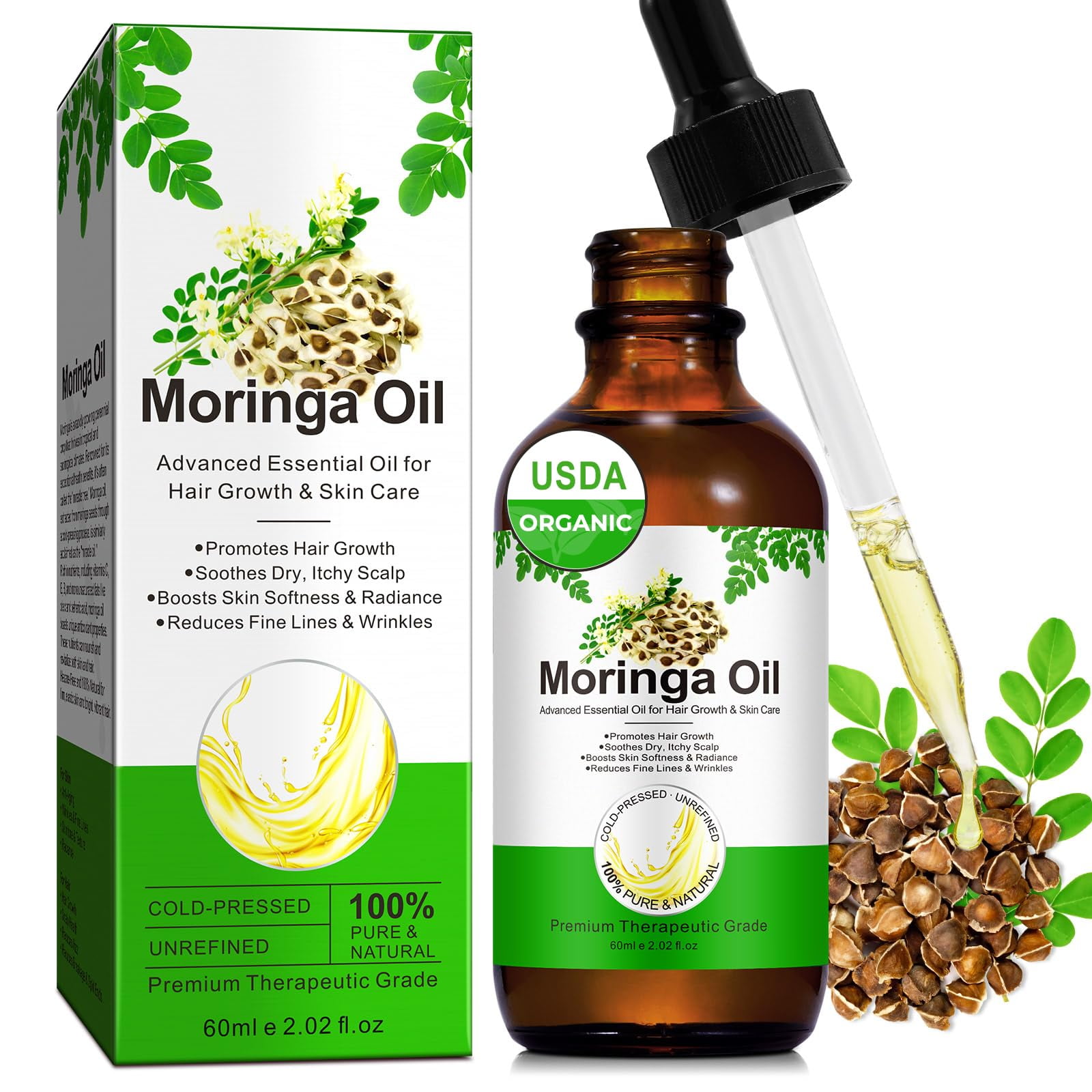 Moringa Oil, Moringa Seed AKF18 Oil, Organic Cold-Pressed Moringa Oil ...