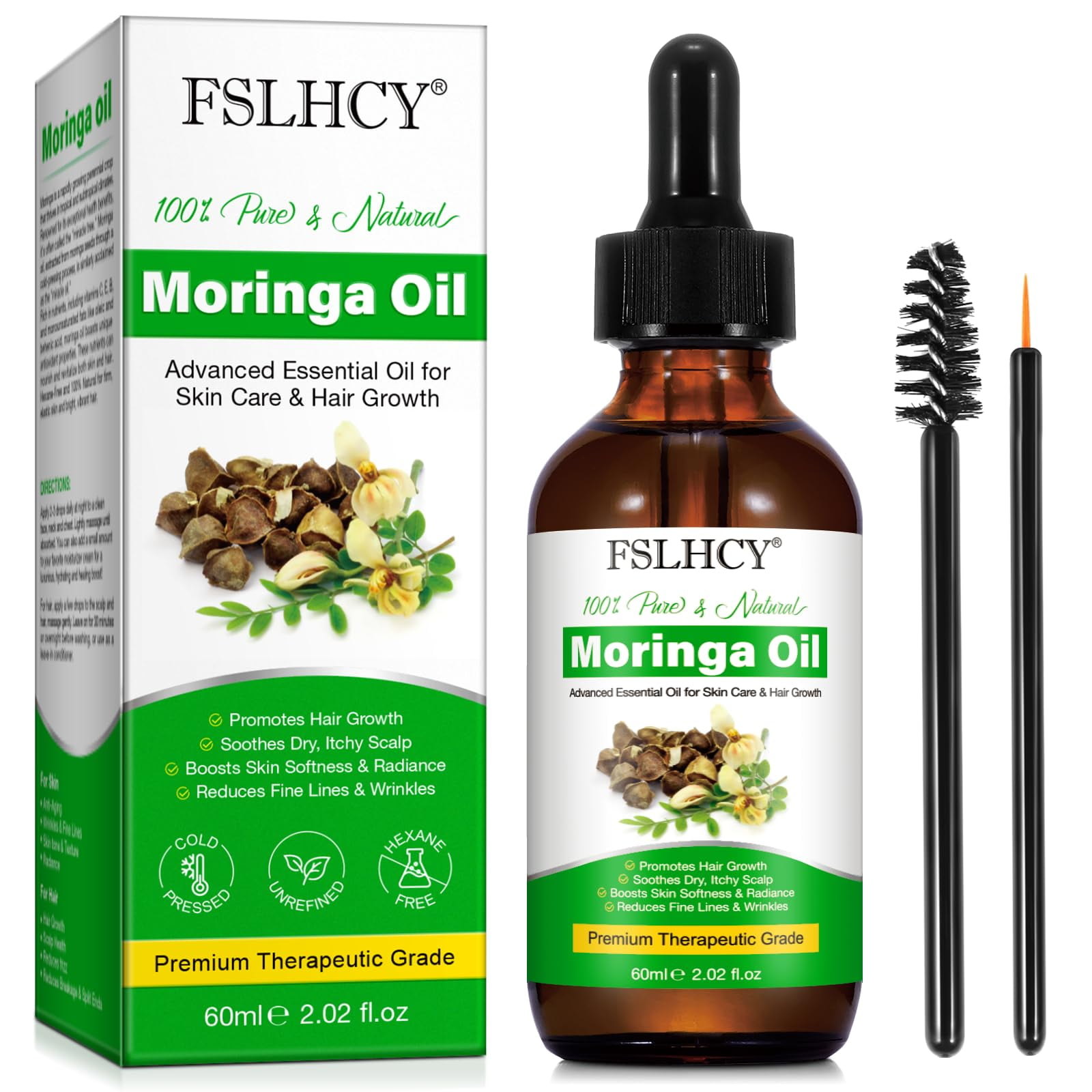 Moringa Oil Pure, Moringa TMA2 Seed Oil for Face & Hair Growth ...