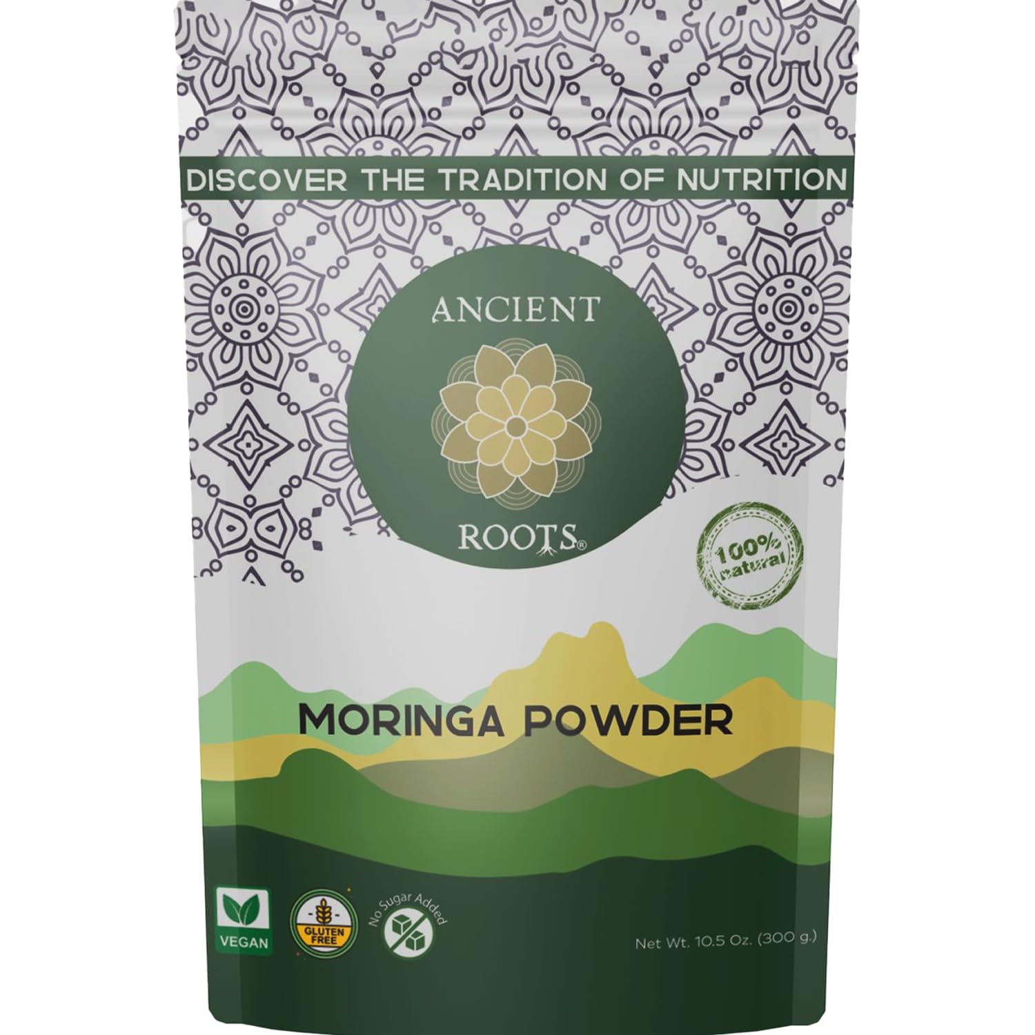 Ancient Roots Moringa Powder 100% Pure & Natural, Non-GMO, Gluten-Free ...