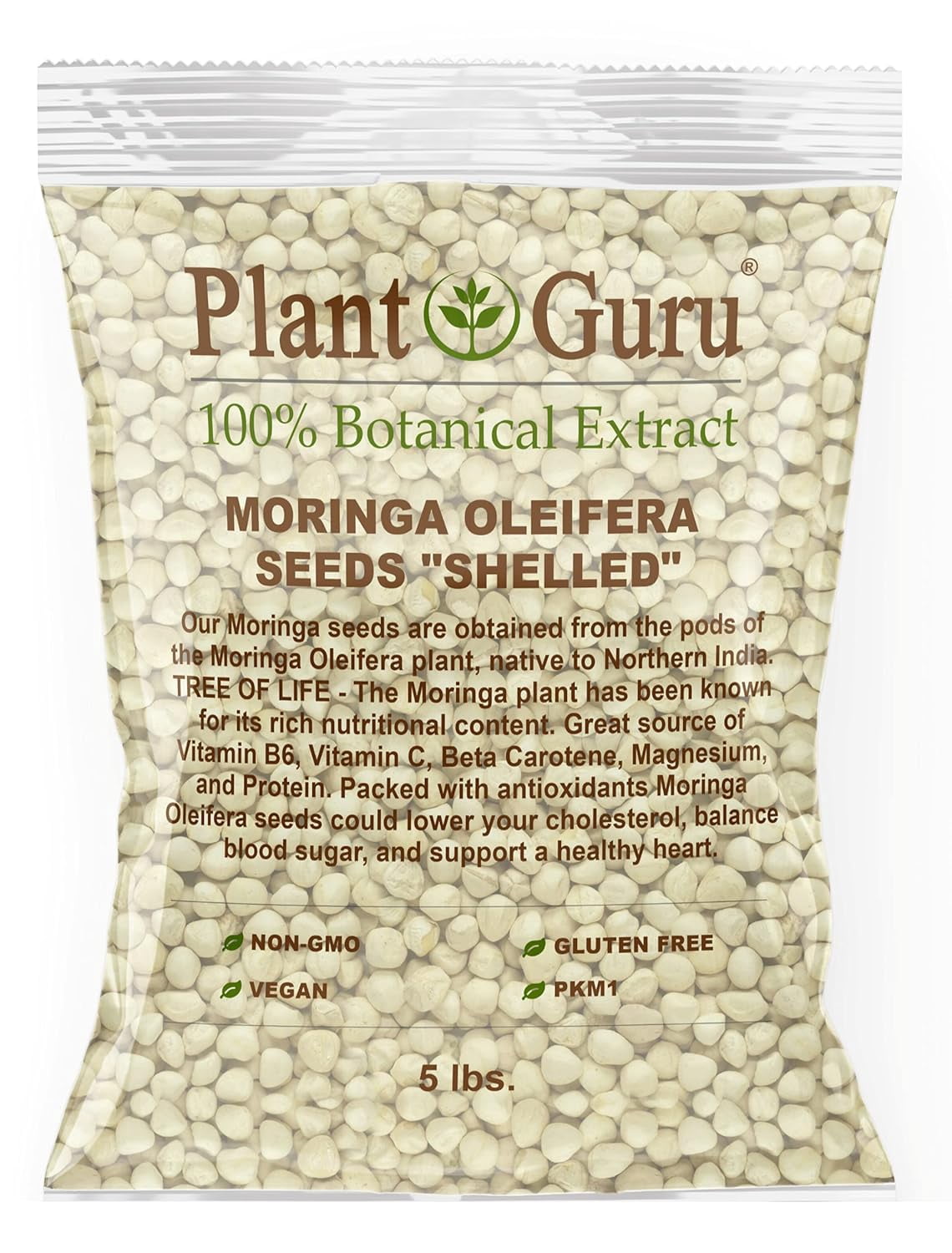 Moringa Seeds Kernel Shelled 5 lbs. Bulk - Clean PKM1 Variety - Edible ...