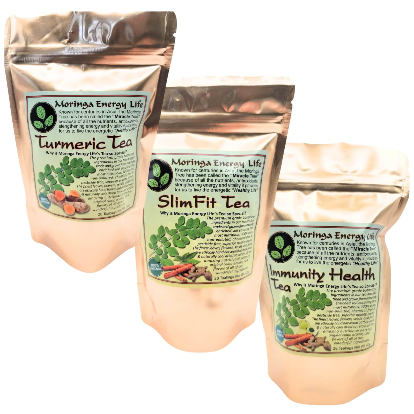 Moringa Tea Bags Pack by Moringa Energy Life, 3 Flavors, 84 Teas ...