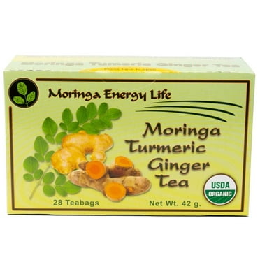 Moringa Tea Loose Leaf Ginger and Turmeric by Moringa Energy Life, 3.4 ...