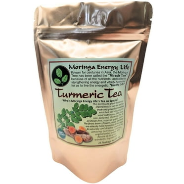 Moringa Tea Loose Leaf Ginger and Turmeric by Moringa Energy Life, 3.4 ...