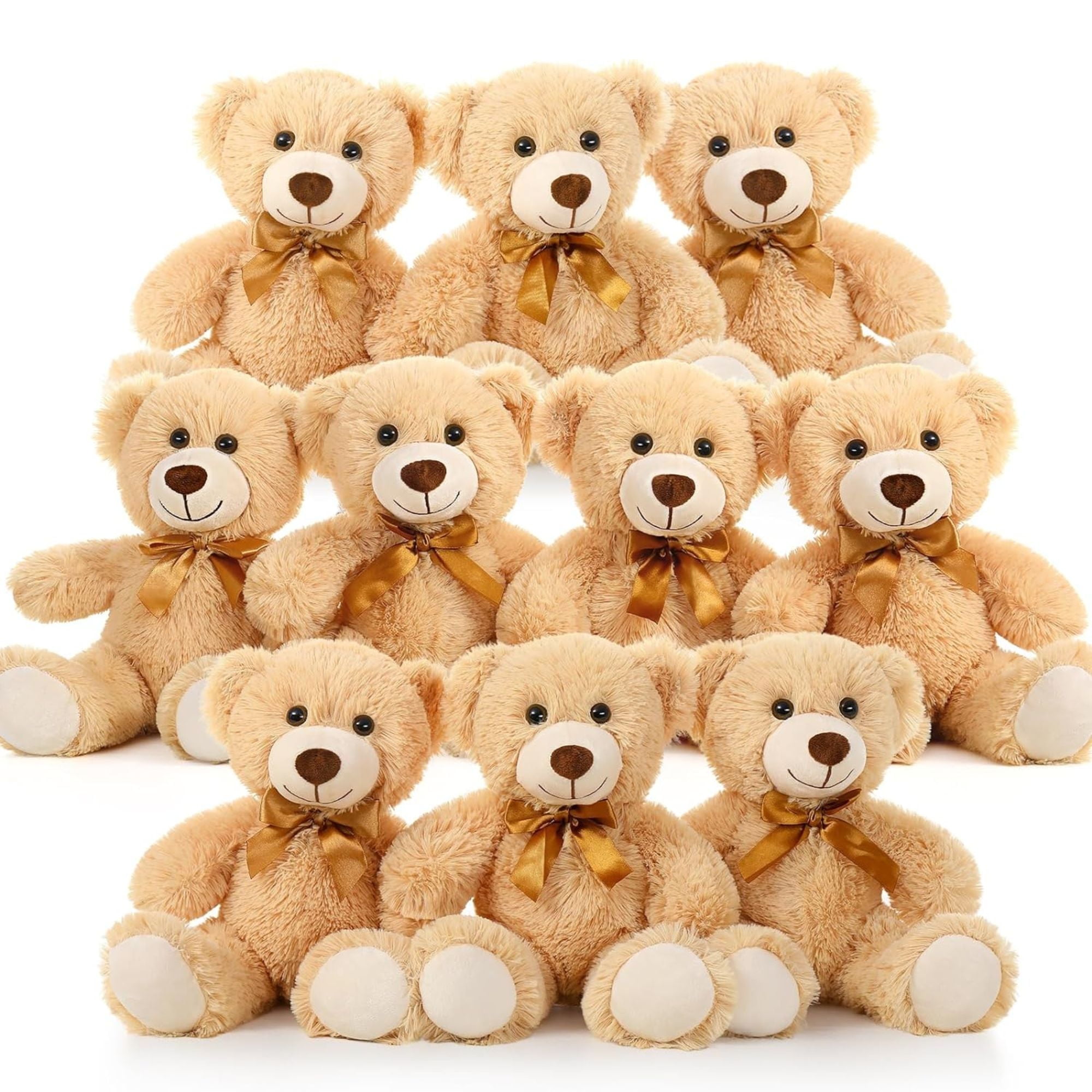 MorisMos 10 Packs Teddy Bear Baby Shower Bulk Teddy Bear Stuffed ...