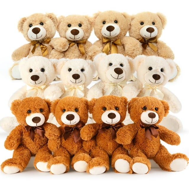 MorisMos 12 Packs Teddy Bears 14'' Bulk Stuffed Animals Plush Bear ...