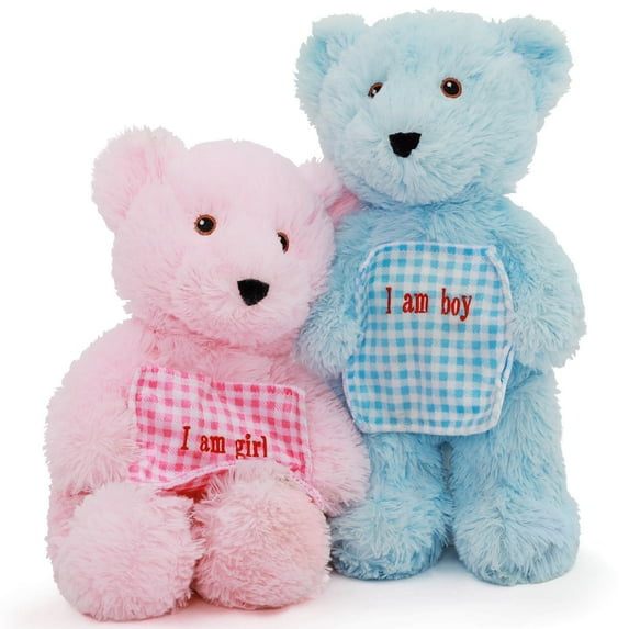 MorisMos 2 Packs Gender Reveal Teddy Bears Stuffed Animal Cute Soft ...