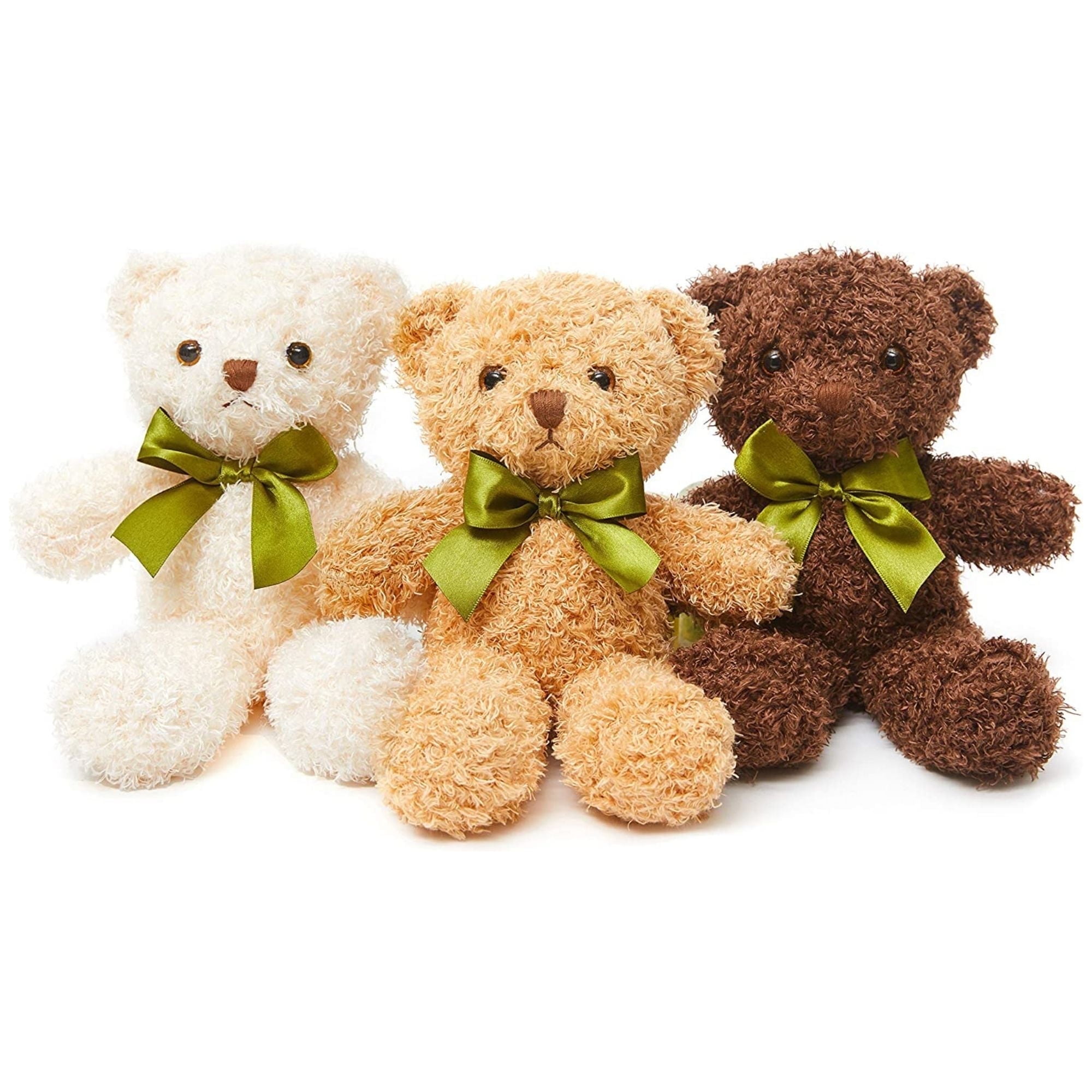 MorisMos Kids Soft Tender Plushies Teddy Bears with Bow Ties, 3 Pack ...