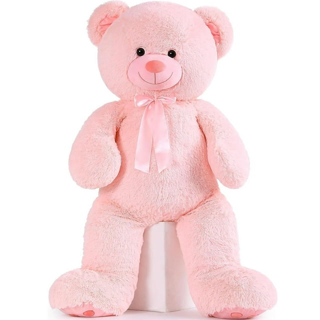 MorisMos Jumbo Fluffy 4ft Giant Pink Teddy Bear Stuffed Animal, Big Plush Toy - Walmart.com