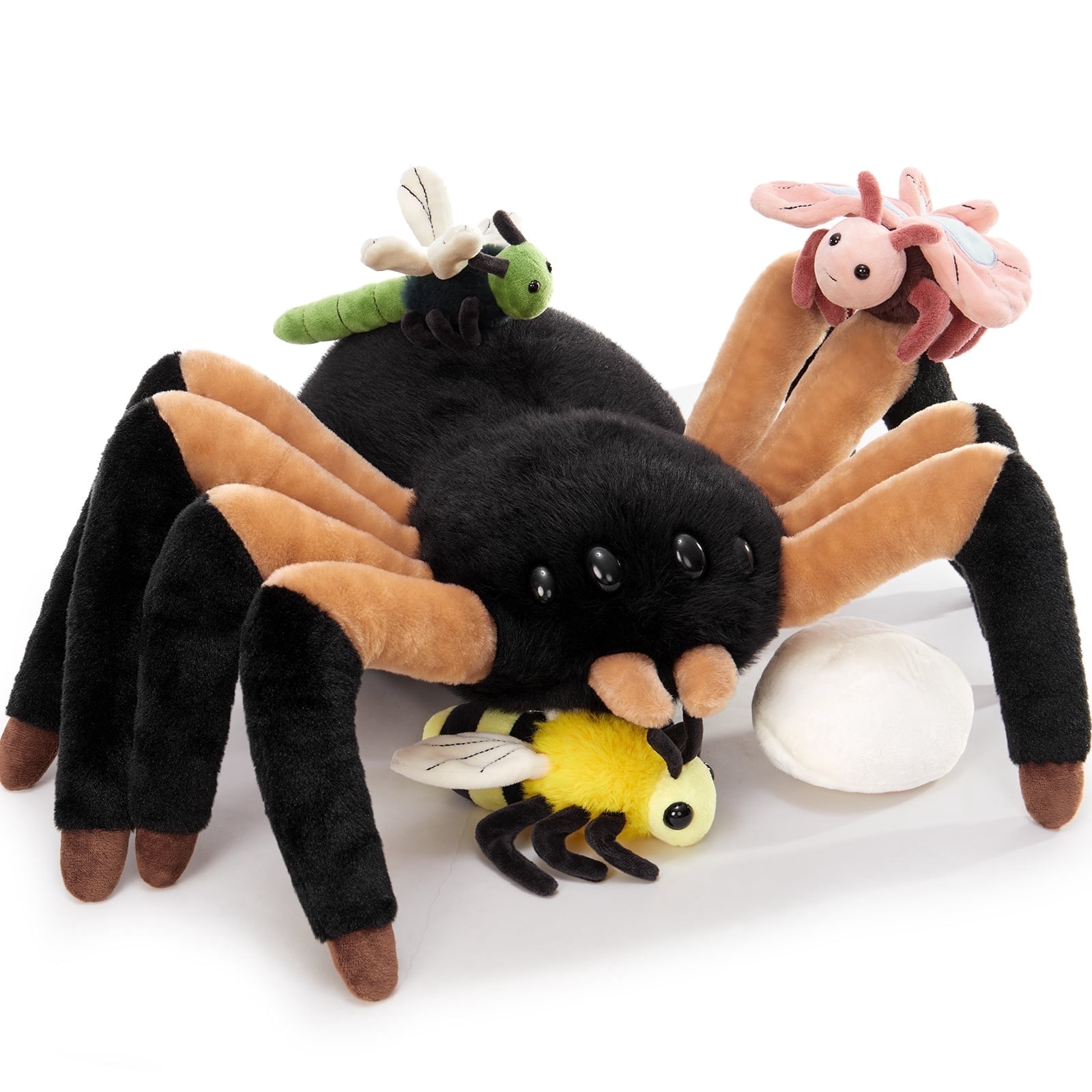 MorisMos, Spider Stuffed Animal, 16 inch, Includes 4 Insects - Walmart.com