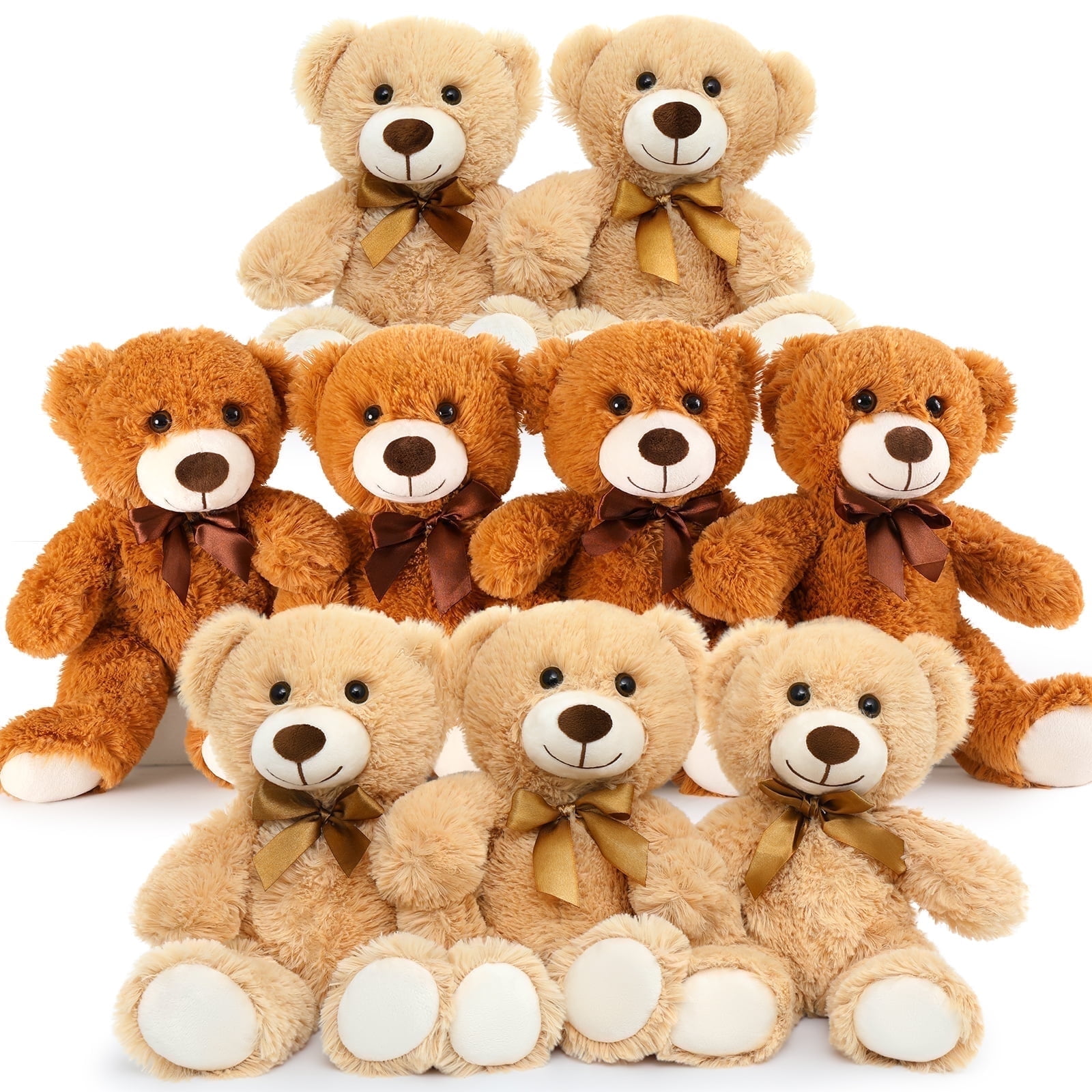 MorisMos 9 Packs Teddy Bears 14'' Bulk Stuffed Animals Plush Bear ...