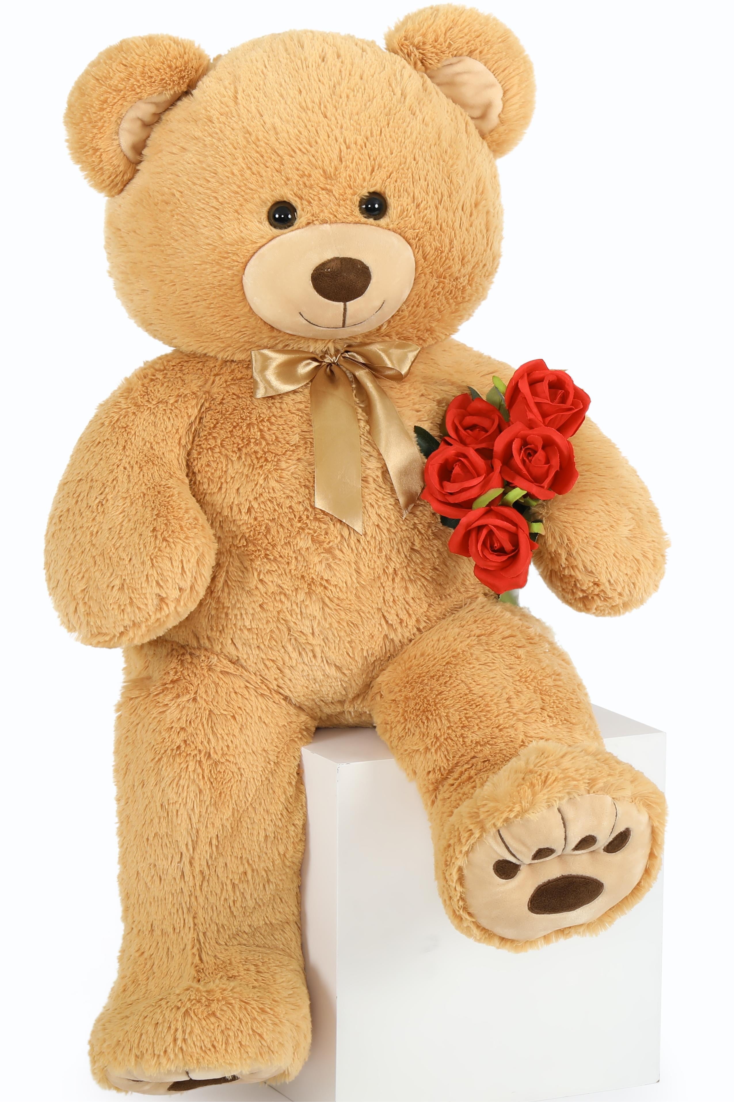 "MorisMos 36"" Brown Giant Teddy Bear, Soft Plush Toy with Bowknot and ...